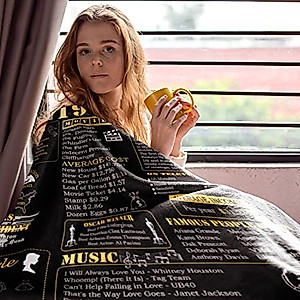 40th Birthday Gifts for Women or Men, Ultra-Soft Micro Flannel Fleece Throw Blanket, Perfect 1983 Birthday Gifts Ideas, Happy 40th Birthday Decorations, 40 Year Old Gifts for Men Women (1983-g)