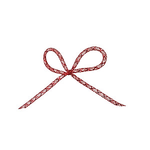 Red Iridescent Deco Mesh Tubing - 8mm x 15 Yards, Wreath, DIY, Arts & Crafts, Wedding, 4th of July, Bouquet, Bows, Fall, Christmas, Valentine's Day, President's Day, Memorial Day