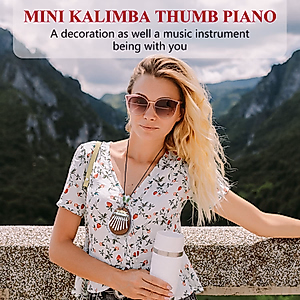 Mini Kalimba 8 Keys Thumb Portable Piano Portable Marimba Musical Thumb Piano with Lanyard, Valentines Gift for Kids Adults Beginners(Mini Kalimba)