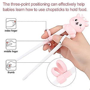 Learning Chopsticks Cartoon Training Tableware Kids Baby Eating Helper(type 2,blue)