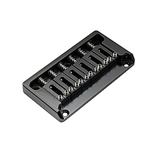 Musiclily Ultra Brass 52.5mm Fixed Hardtail Bridge for 6 String Strat Tele Style Electric Guitar, Black