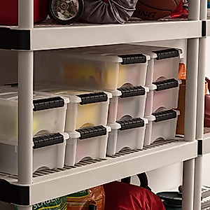 IRIS USA 6 Quart Stackable Plastic Storage Bins with Lids, 10 Pack - BPA-Free, Made in USA - Discreet Organizing Solution, Latches, Durable Nestable Containers, Secure Pull Handle - Pearl
