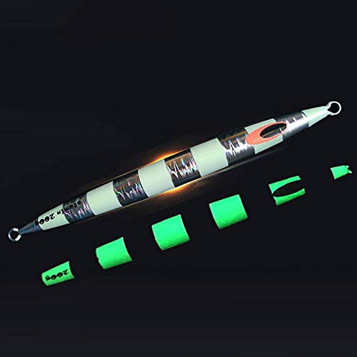 Otomin Glow Fast Speed Vertical Jigging Lures Saltwater Metal Pitching Falling Fish Jigs Artificial Baits Lead Jigging Fishing Plugs 100g 150g 200g 250g 300g 400g (4 Colors, 400g)