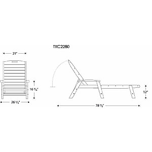 Trex Outdoor Furniture Yacht Club Stackable Chaise Lounger with Arms,Tree House