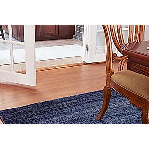 Unique Loom Del Mar Collection Area Rug - Abigail (7' 10" Square, Navy Blue/ Blue)