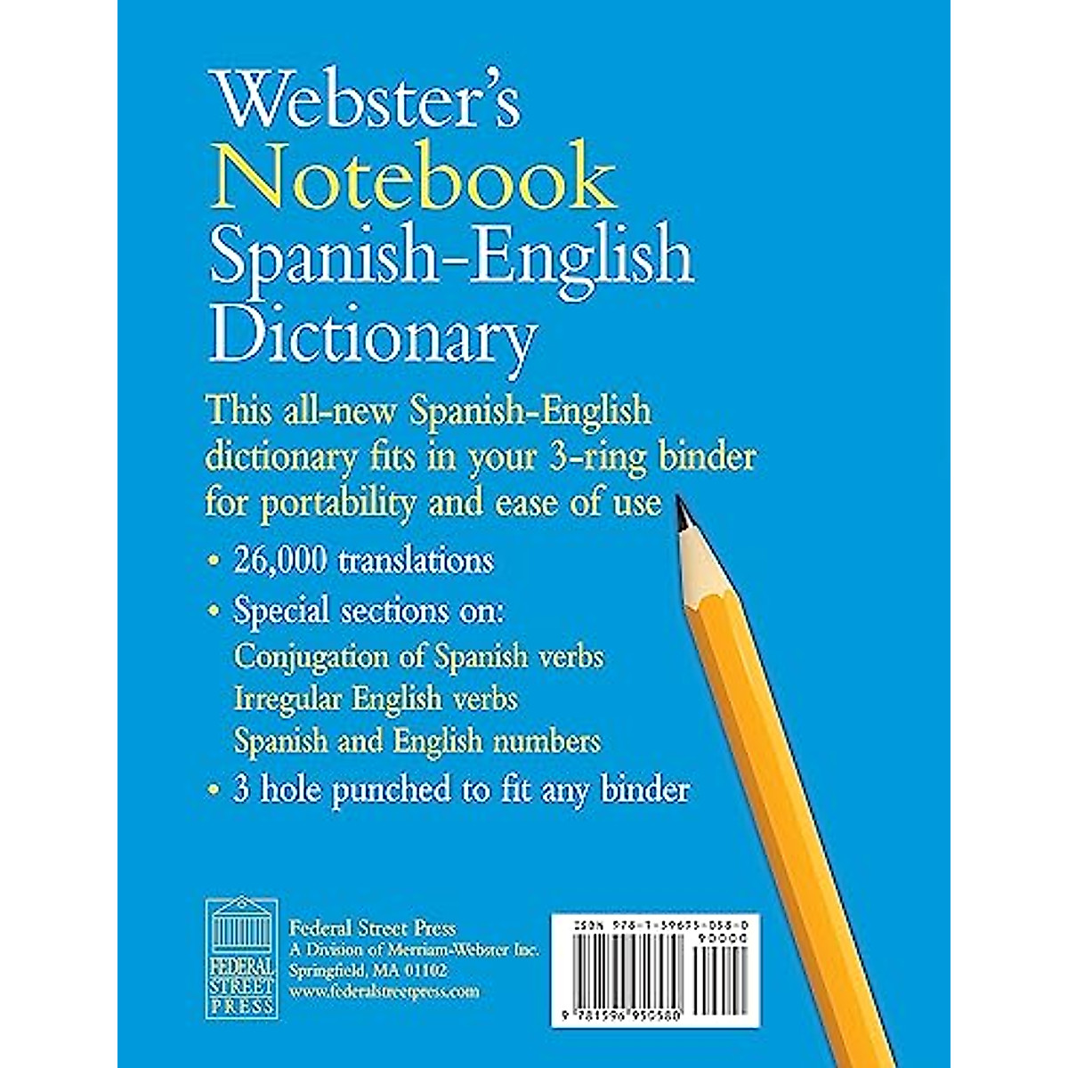 Webster's Notebook Spanish-English Dictionary - Designed for students - Fits in a 3-ring binder (Spanish and English Edition)