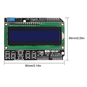 ACEIRMC 2pcs 1602 LCD Keypad Shield 1602 LCD Expansion Shield Board Blue Backlight 4.5-5.5V for Arduino R3 MEGA2560 Nano DUE Duemilanove Robot (5pcs)