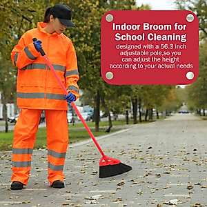 Gerrii 5 Set Broom and Dustpan Combo Set 52.8 Inch Height Broom and Dustpan Set for Home Angle Kitchen Broom Dustpan Cleaning Set for Indoor Kitchen Lobby Office Garage Floor Sweeping