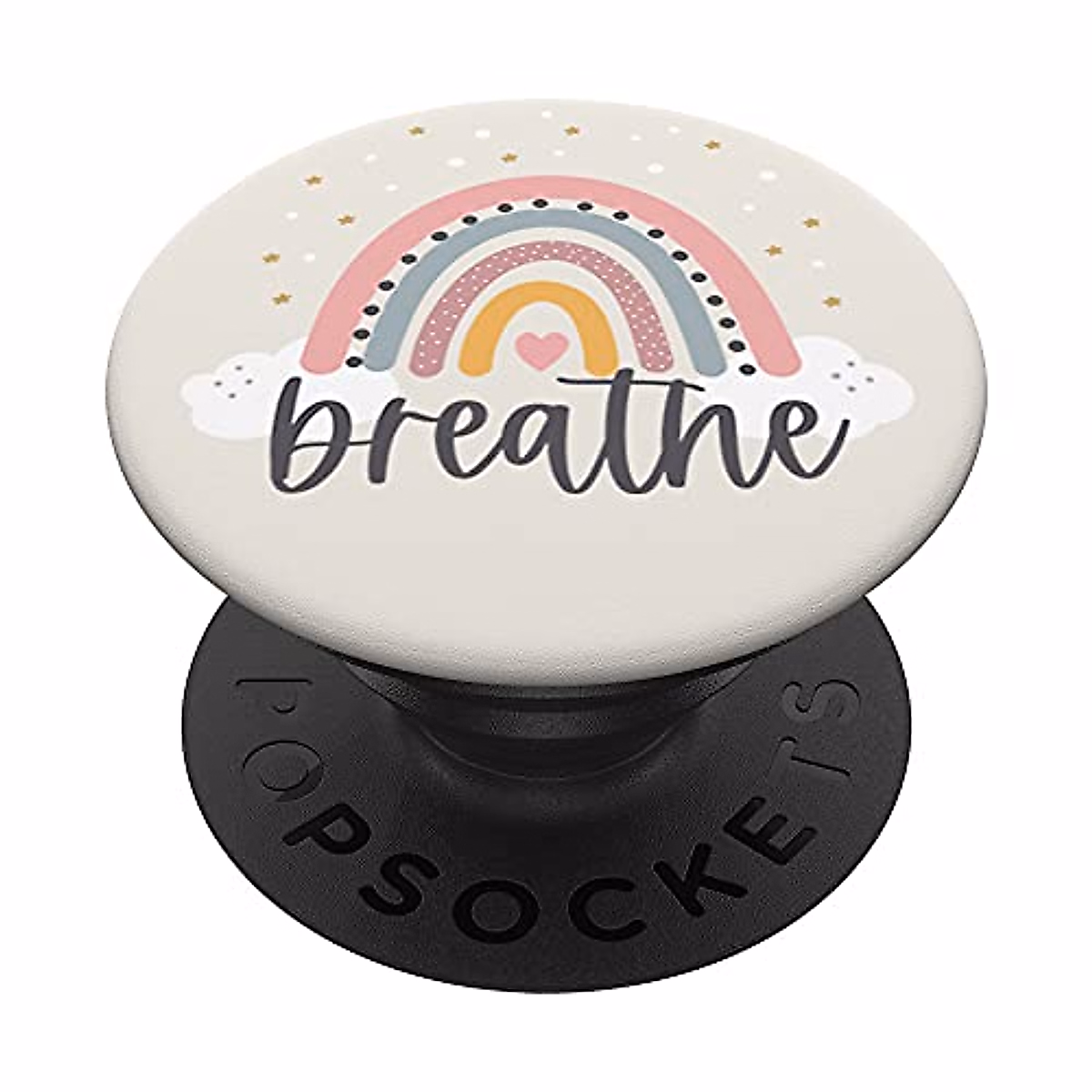 Breathe - Cute Rainbow Positive Quotes Inspirational Saying PopSockets Swappable PopGrip