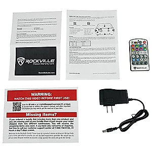Rockville Mini RF1 V2 Black Recharegable Wash Light, RGBWA+UV, 12 Watts,| 4-Channel RF with Incldued Remote, 15 Hours Battery Life, Perfect for Parties, DJs, Events