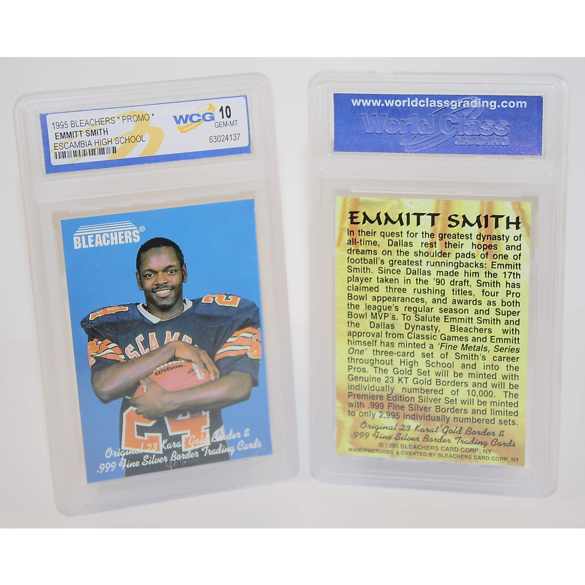 EMMITT SMITH 1995 Escambia High School Football ROOKIE Graded GEM MINT 10