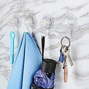 1st Choice Clear Plastic Suction Cup Hook, oobest 6 Pack Ultra Heavy Duty Hooks Strong Power Lock Hooks Vacuum Traceless Hooks Smooth Waterproof Oil-Proof Wall Shower Kitchen Window Bathroom Holder