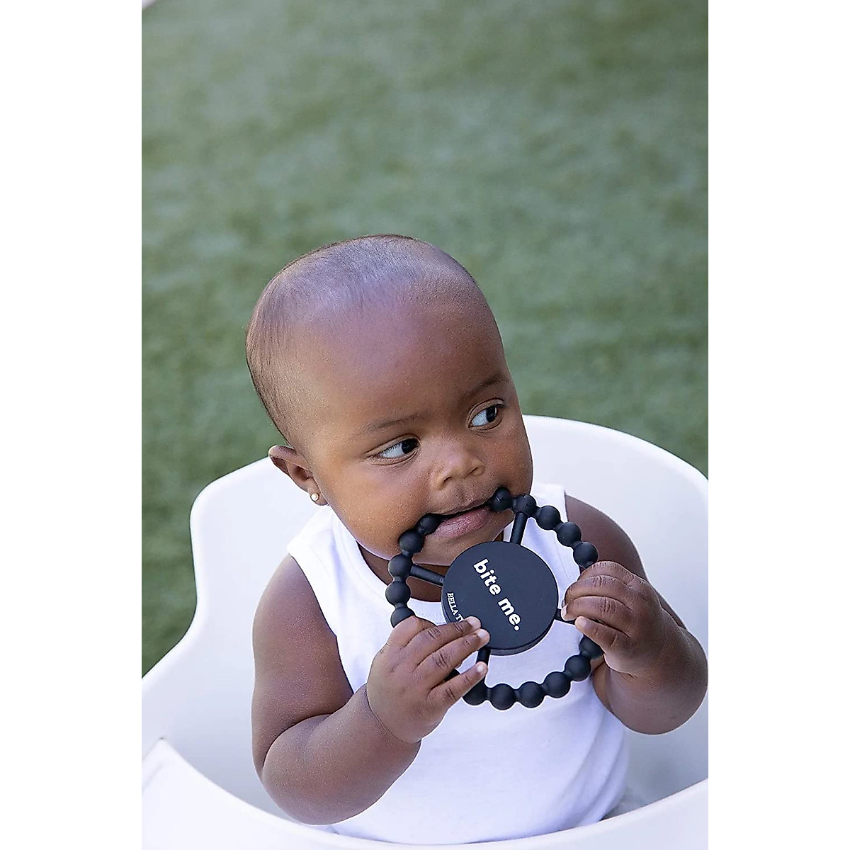 Bella Tunno Happy Teether – Soft & Easy Grip Baby Teether Toy, Silicone Teether Ring to Help Soothe Gums, Non-Toxic and BPA Free, Bite Me