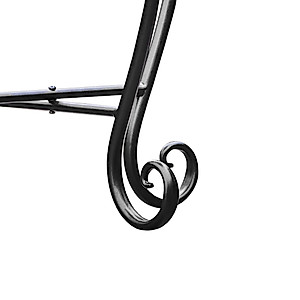 Teamson Home 14 Inch Round Small Outdoor Patio Weather Resistant Planter Stand with Iron Frame, Curved Legs and Ceramic Mosaic Surface, Blue