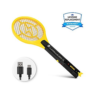 Electric Fly Swatter Racket - Indoor & Outdoor Bug Zapper, Mosquito Zapper for Home, Pest Control, Fly Zapper, Mosquito and Bug Zapper Indoor