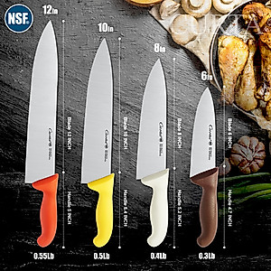 CURTA Chef Knife,NSF,10 Inch Professional Kitchen Knife For Carbon Stainless Steel With Ergonomic Handle,Dishwasher Safe, Scratch Resistant and Rust Proof(Green)