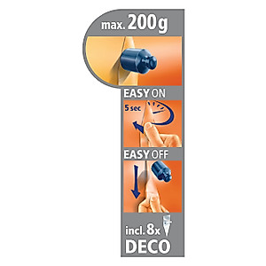 tesa Adhesive Hooks for Glass - Invisible Hanging Hooks for Mirrors & Transparent Surfaces - Holds up to 0.2 kg per Hook - Pack of 5 incl. 8 Adhesive Strips