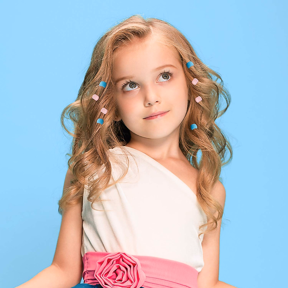 WILLBOND Hair Clip, 300 Pieces Mini Hair Claw Clips for Braids for Girls, Mini Hair Beads Rainbow Tiny Plastic Jaw Clips for Women