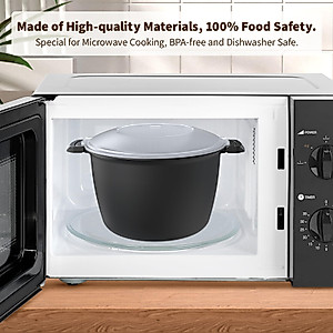 Professional Large Micro Cookware 3 Quart, Microwave Rice Cooker, Microwave Steamer for Vegetables, Safe as Mixing and Serving Bowls, Food Storage Container, Cooker for Microwave- BPA Free, Dishwasher Safe