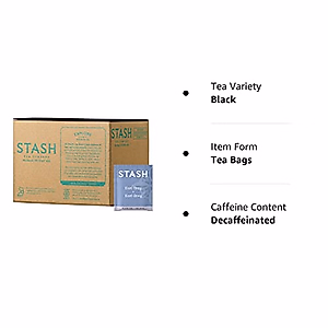 Stash Tea Earl Grey Black Tea, Box of 100 Tea Bags (Packaging May Vary)