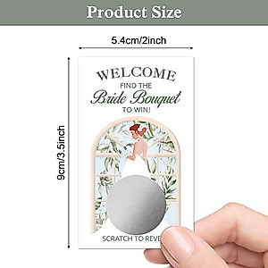 Haizct 50 Pack Wedding Dress Bridal Shower Scratch Off Game Cards for Country Wedding, Bridal Shower, Bridal Lottery Tickets, Wedding Shower Ideas (GK068)