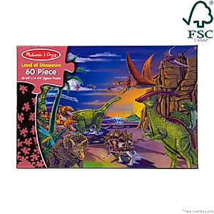 Melissa & Doug Land of Dinosaurs Jigsaw Puzzle (60 pcs) - FSC-Certified Materials