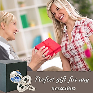 Matahi Silver Plated Crystal Studded Pacifier Ornament with Blue Crystals Baby's First Christmas Holiday Ornament and Hanging Pendant - Great Gift for Baby Shower, New Born Baby Gift