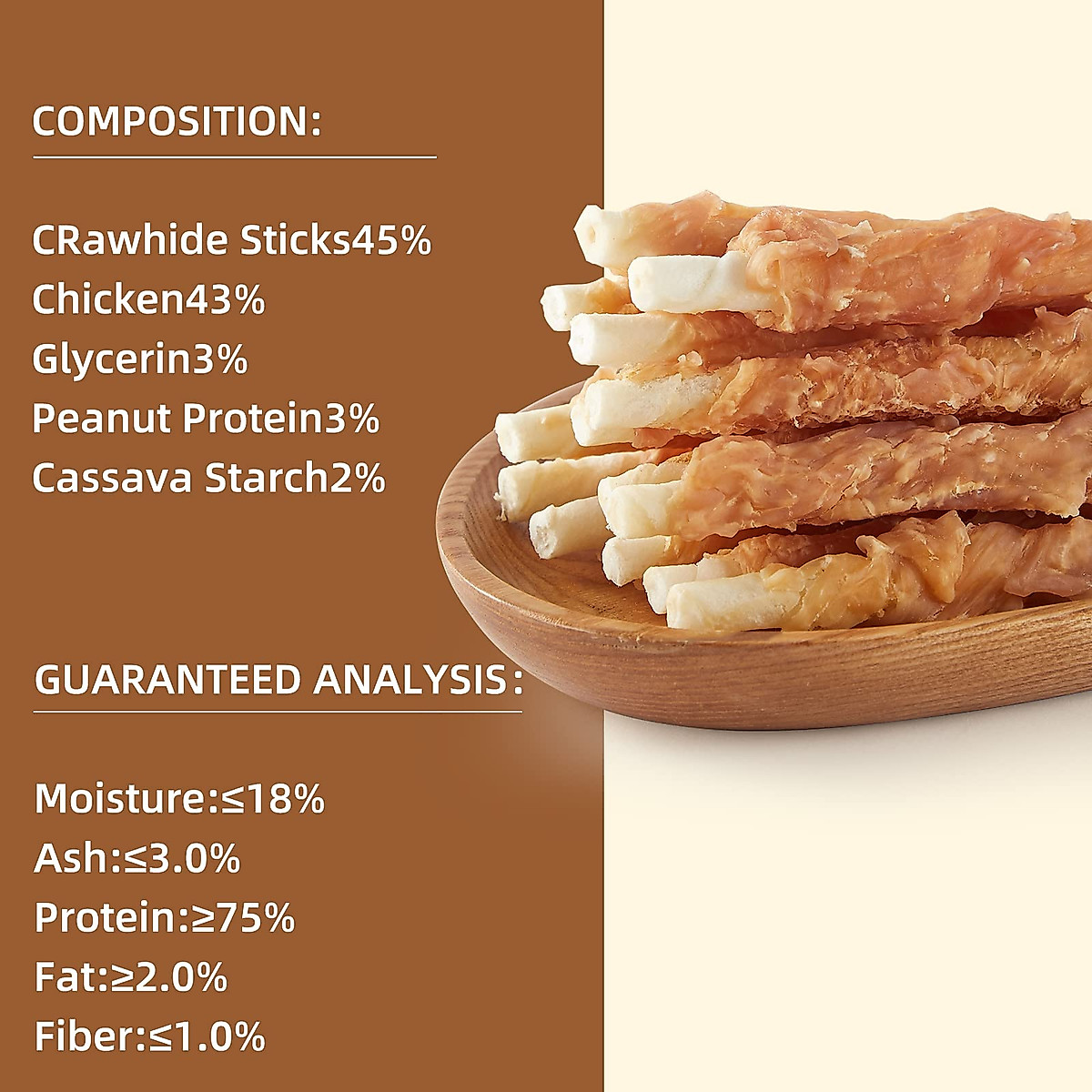 Jungle Calling Dog Treats, Chicken Wrapped Rawhide Sticks for Dogs, Delicious and Nutritious Training Reward Treats and Dog Chews Snacks, 6 oz