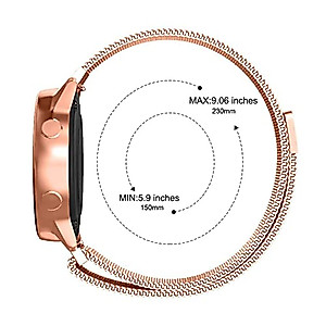 Compatible with Galaxy Watch 3 45mm/Samsung Galaxy Watch 46mm/Gear S3 Frontier/Classic Band, 22mm Stainless Steel Strap Replacement for Pro/Samsung Galaxy Watch 46mm Smartwatch (Rose gold)