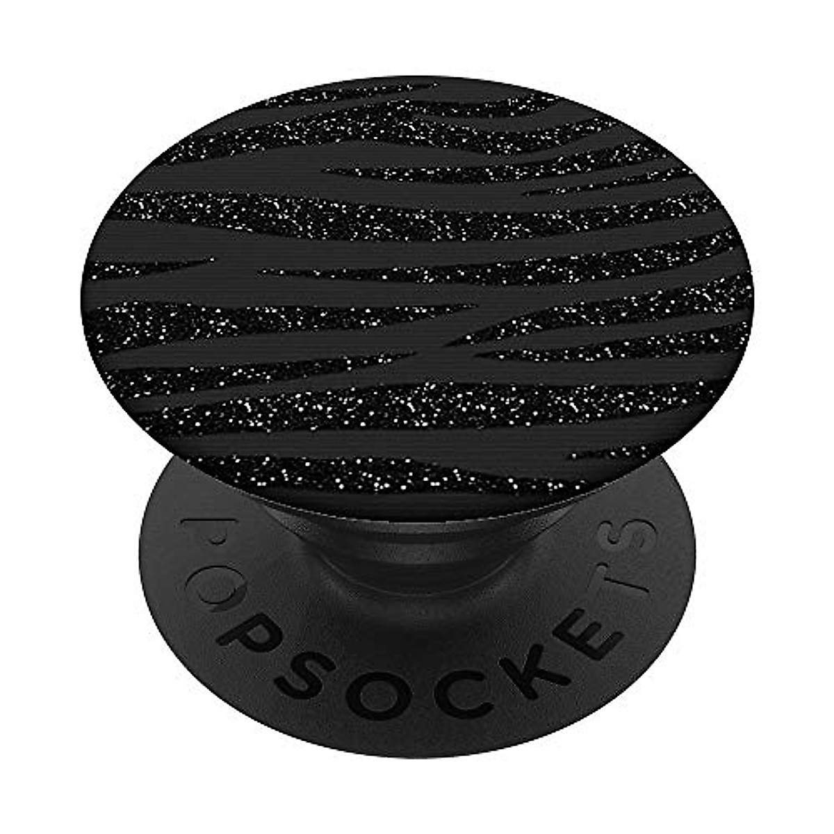 Black Zebra Pattern PopSockets Grip and Stand for Phones and Tablets