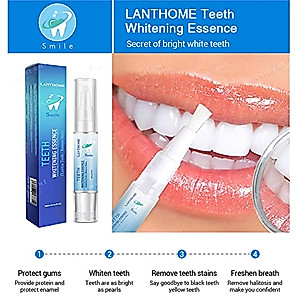 LANTHOME Teeth Whitening Pen - Teeth Whitening Essence Pen, Herbaluxy Teeth Whitening Gel, Travel Tooth Whitening Pen, Beautiful White Smile (3pcs)
