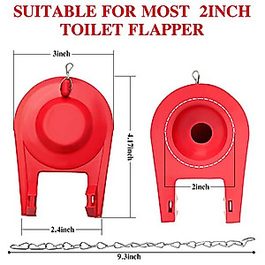 Toilet Flapper Replacement Kit Universal Toilet Plug Flapper with Stainless Chain Compatible with American Standard Use for 2 Inch Flush Valves, Water Saving (Red, 6 Pcs)