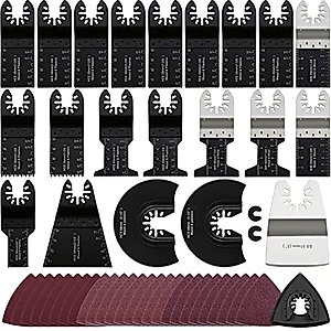 Oscillating Saw Blades, 50 PCS Multitool Blades Universal Oscillating Tool Blades for Wood Plastics Metal, Compatible with Dewalt Milwaukee Rockwell Bosch Ridgid Craftsman Multi Tools Accessories