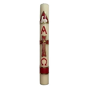 Large 18in (45cm) Easter Paschal Candle Cirio Lent Pascual Semana Santa Holy Week