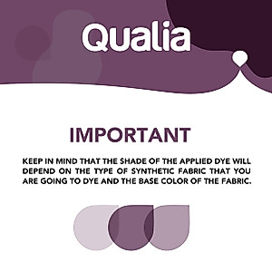 Qualia Synthetic Fabric Dye, Easy to Use, Perfect for Synthetic Fabrics: Polyester, Spandex, Nylon, and More, Ultra-Concentrated Colors for Vibrant Results, Aubergine Purple, 1 Pack