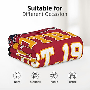 TOUVCRD Kansas Fans Blanket Gifts 50x60 inches City Soft Lightweight Flannel Throw Blanket for Men Women Youth Kids Classic Football Team Color Blankets for Sofa Bed Bedroom Living Room