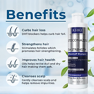 Anti Dandruff Shampoo Anti Fungal Dandruff Mens Shampoo | Medicated, Clarifying, Psoriasis & Biotin Shampoo w/Salicylic Acid | For Dry, Itchy, Flaky, Irritated Scalp & Hair Growth