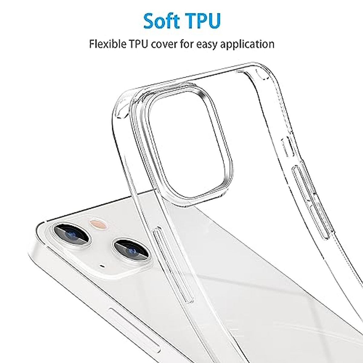 JJGoo Compatible with iPhone 14 Case Clear, Soft Shockproof Protective Slim Thin Phone Bumper Cover Transparent Phone Case