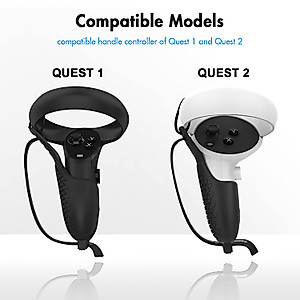 AMVR Touch Controller Grip Cover, for Meta/Oculus Quest, Quest 2 or Rift S Accessories,with Anti-Throw Straps and Handle Protective Sleeve,Made of Premium Material, Comfortable Feel, Easy Installation