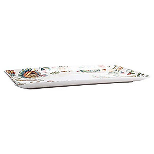 Bico Protea Cynaroides Ceramic 18 inch Rectangular Serving Platter, Microwave & Dishwasher Safe