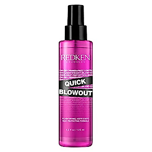 Redken Quick Blowout Heat Protection Spray | Blow Dry Primer Reduces Styling Time | Smooths & Adds Shine | Lightweight Blowdry Spray and Heat Protectant | For All Hair Types | 4.2 fl. oz.