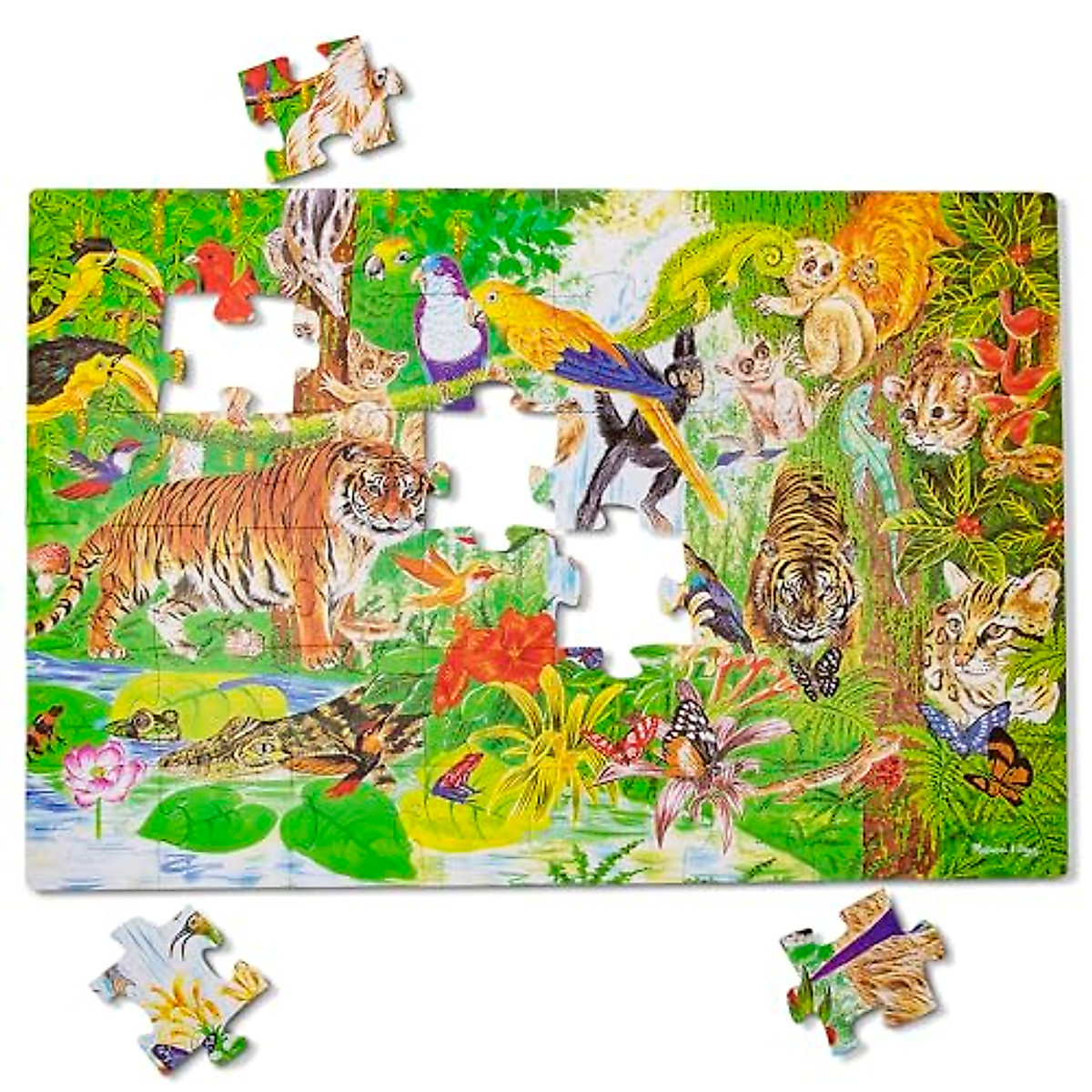 Melissa & Doug Rainforest Floor Puzzle (48 pcs, 2 x 3 feet) - FSC Certified