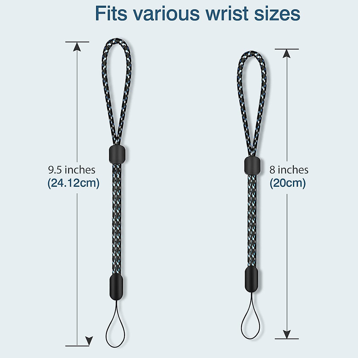 Hand Wrist Strap Lanyard, 6 Pack 9.5inch Adjustable Nylon Wristlet Straps Keychain String for Cell Phone Case Holder, AirPods Pro 2 2022, Camera, Key, GoPro, USB Drive, Ski Glove (Multi-Color)