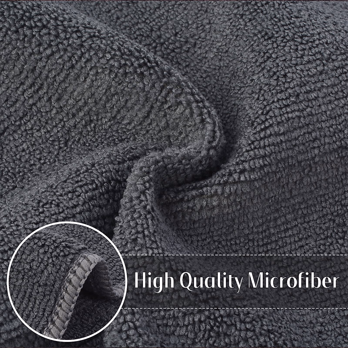 SINLAND Microfiber Cleaning Cloth Rag Super Absorbent Kitchen Dish Cloths Quick Dry No Streak Dish Rags Glass Cloths 12inchx12inch 12 Pack Grey