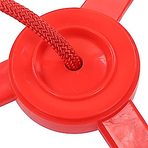 Uxsiya Children Gym Rotating Wheel,Children Gym Rotating Wheel Plastic Directional Wheel Kids Outdoor Fitness Exercise Wheel with Rope Red Swing for Kids Outdoor and Swingset Strong Heavy Duty