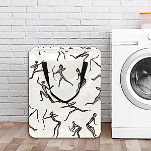 Archery Man Print Collapsible Laundry Hamper, 60L Waterproof Laundry Baskets Washing Bin Clothes Toys Storage for Dorm Bathroom Bedroom