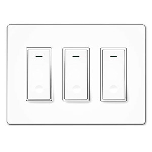 MOES WiFi Smart Light Switch,3 Gang No Screw Panel Smart Life/Tuya App Wireless Remote Control Wall Switch Timer for Lights,Compatible with Alexa,Google Home, Neutral Wire Required, No Hub Required
