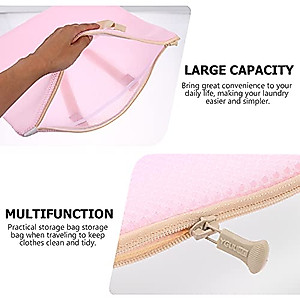 OSALADI Mesh Laundry Bags Mesh Wash Bag for Delicates Underwear with Premium Zipper Clothing Washing Bags for Laundry Travel Storage Bag Pink