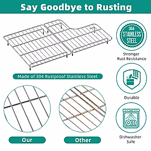 Dreyoo Sink Racks Compatible with Kohler Whitehaven K-6486 and K-6487 Sink, 304 Stainless Steel Sink Protectors for Kitchen Sink with 9 Additional Rubber Feet, 14.68 x 23 x 1.61 in (Classic Style)