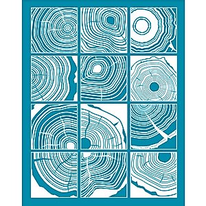 OLYCRAFT 4x5 Inch Clay Stencils Wood Grain Pattern Silk Screen for Polymer Clay Square Tree Stump Silk Screen Stencils Mesh Transfer Stencils Plant Mesh Stencil for Polymer Clay Jewelry Making